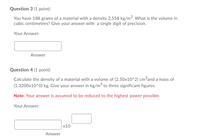 Solved Question 3 (1 point) You have 188 grams of a material | Chegg.com