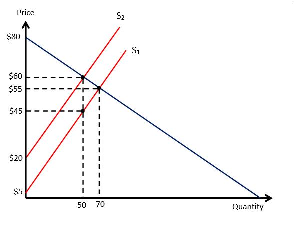 Solved Consider the following graph which shows the market | Chegg.com