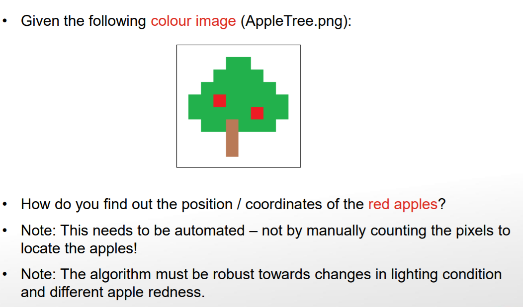 Solved Given the following colour image (Apple Tree.png): | Chegg.com