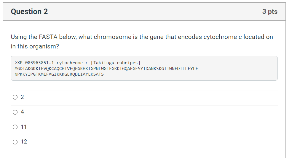 Solved Using the FASTA below, what chromosome is the gene | Chegg.com