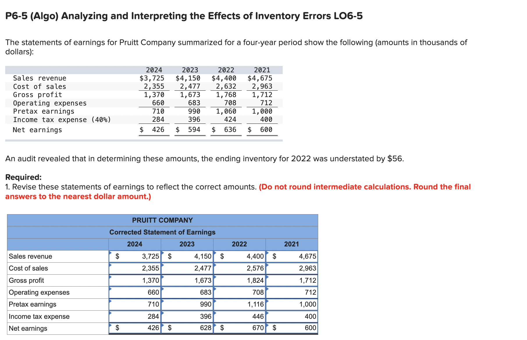 Solved P6-5 (Algo) ﻿Analyzing and Interpreting the Effects | Chegg.com