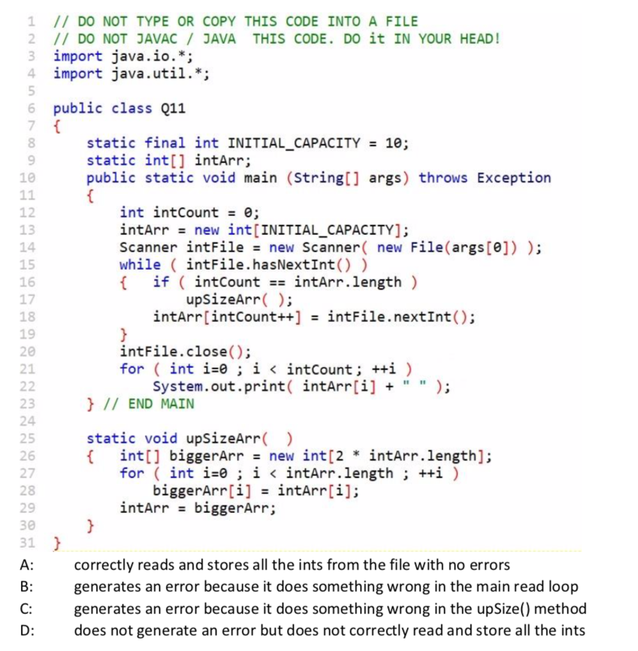Solved This is a program that reads in a large file of ints | Chegg.com