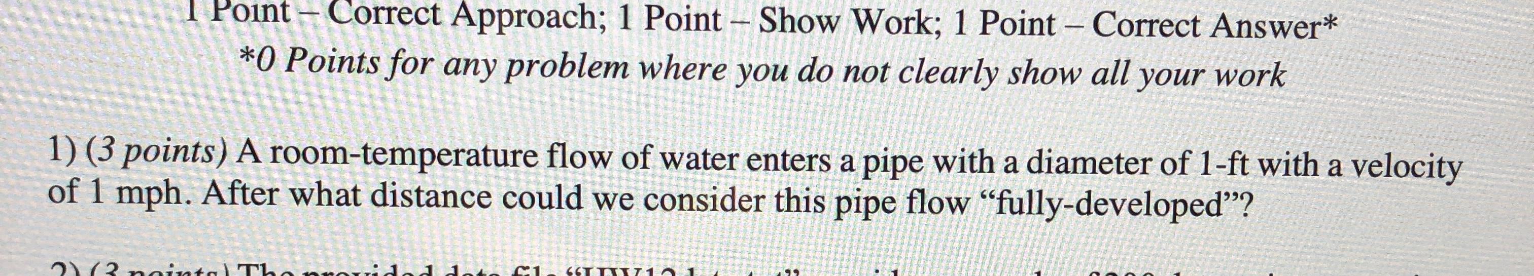 Solved 1 Point – Correct Approach; 1 Point – Show Work; 1 | Chegg.com