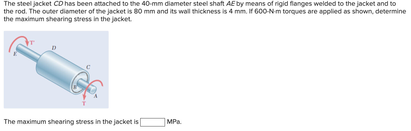 Solved The steel jacket CD has been attached to the 40−mm | Chegg.com