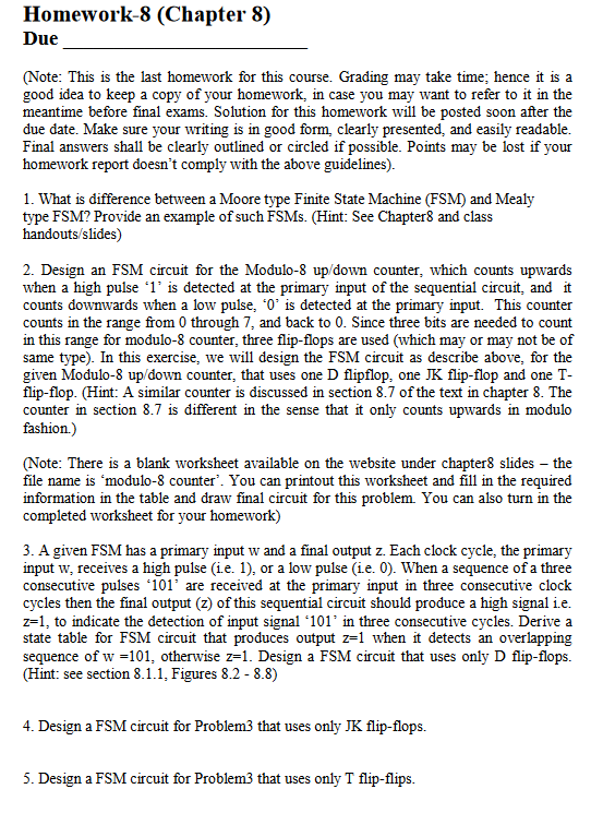 Solved Homework-8 (Chapter 8) Due (Note: This is the last | Chegg.com