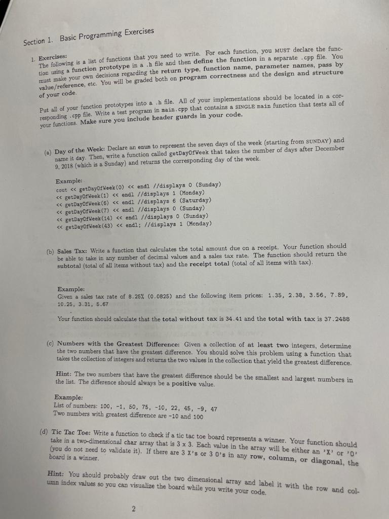 Solved Section 1 Basic Programming Exercises 1 Exercises 5997