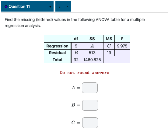 Solved Find the missing (lettered) values in the following | Chegg.com