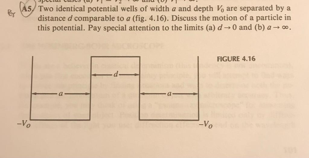 Solved A5, Two identical potential wells of width a and | Chegg.com