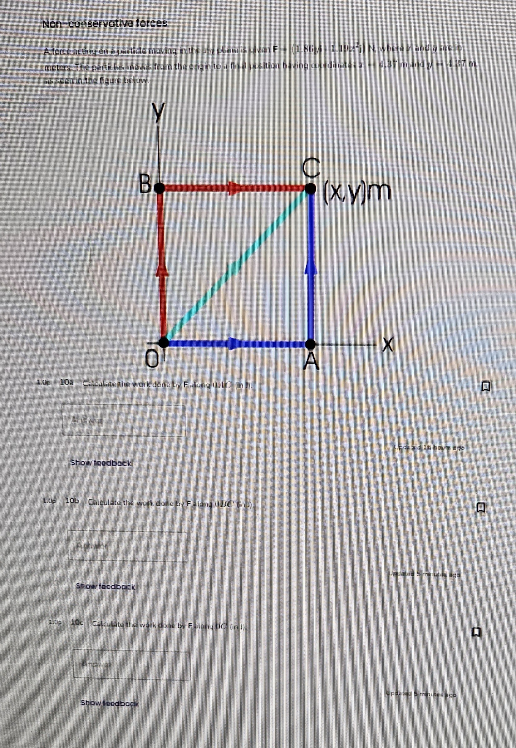 Solved Non-conservative torces Stouninemderaic | Chegg.com