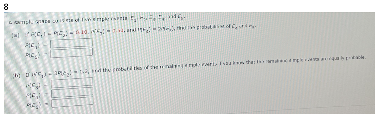 Solved A sample space consists of five simple events, | Chegg.com