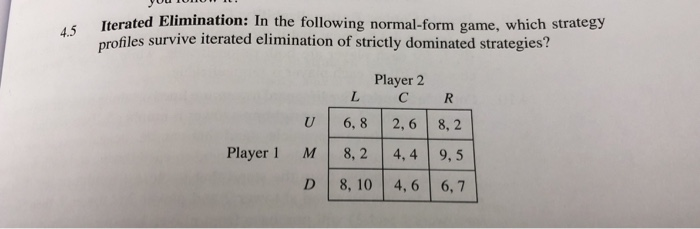 Solved Iterated Elimination: In the following normal-form | Chegg.com