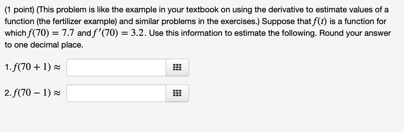 Solved (1 point) (This problem is like the example in your | Chegg.com