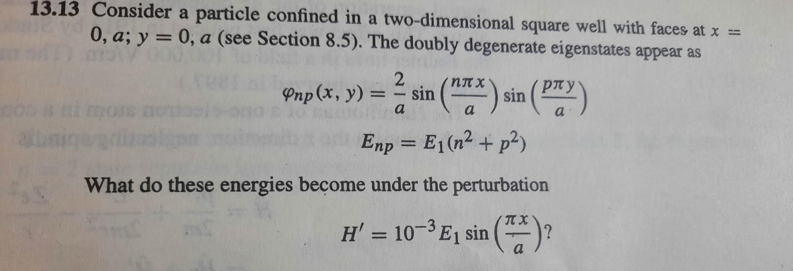 Solved 13.13 ﻿Consider a particle confined in a | Chegg.com