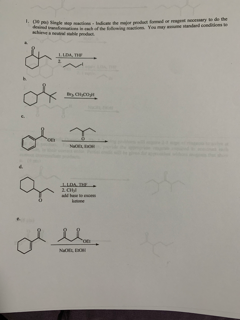 Solved Single-step reactions- indicate the major product | Chegg.com