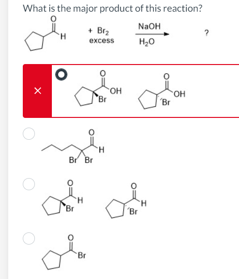 Solved What is the major product of this reaction? +Br2 | Chegg.com