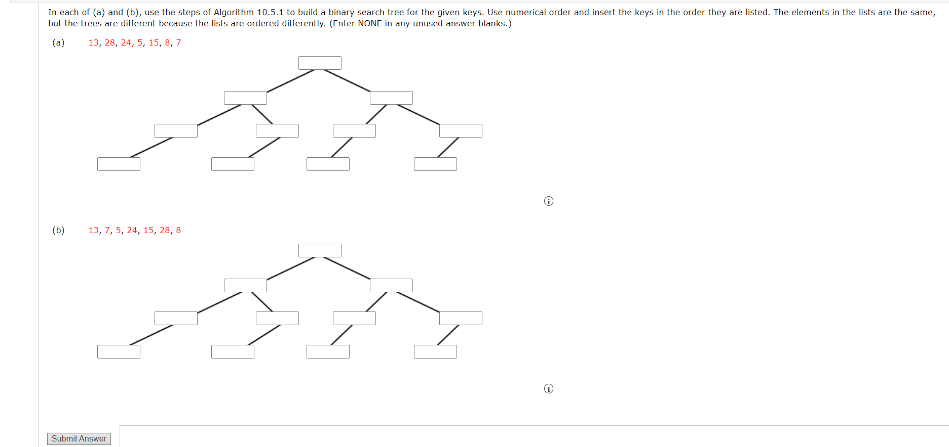 Solved In each of (a) and (b), use the steps of Algorithm | Chegg.com