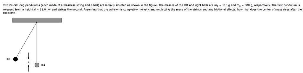 Solved Two 29-cm long pendulums (each made of a massless | Chegg.com