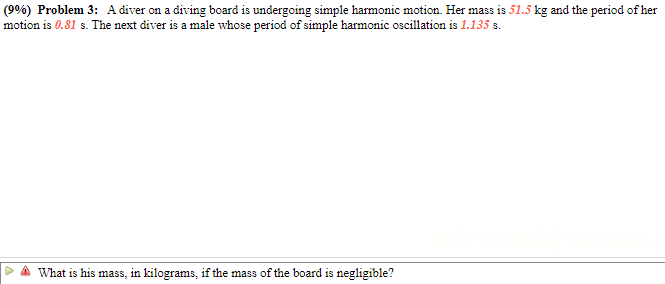 Solved (996) Problem 3: Adiver on a diving board is | Chegg.com Solved (996) Problem 3: Adiver on a diving board is | Chegg.com