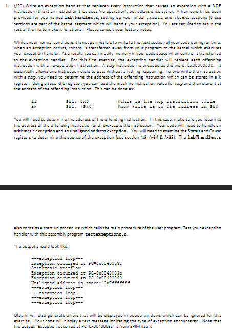 (?20) ﻿Write an exception handler that replaces every | Chegg.com
