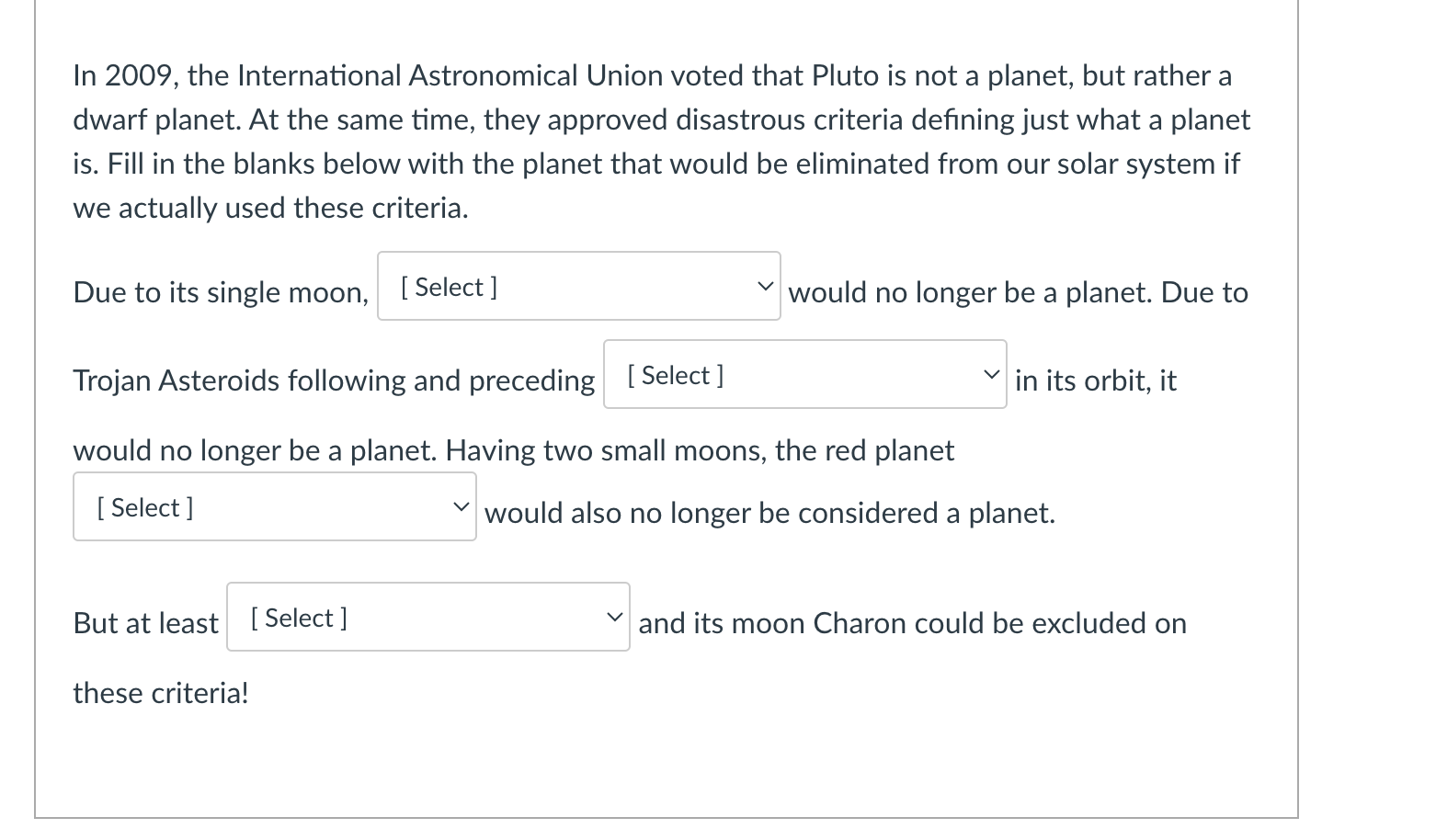 Solved Options for 1st blank: Mercury, Venus, EarthOptions | Chegg.com
