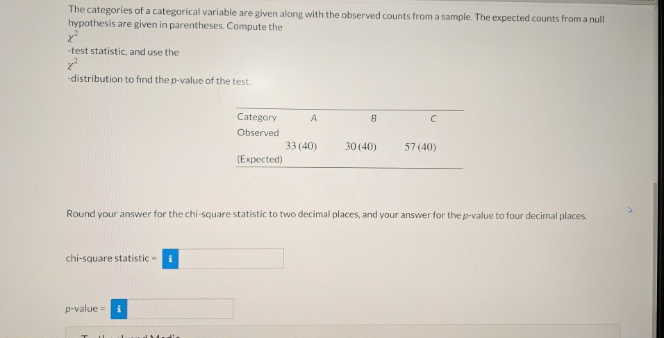 Solved The categories of a categorical variable are given | Chegg.com