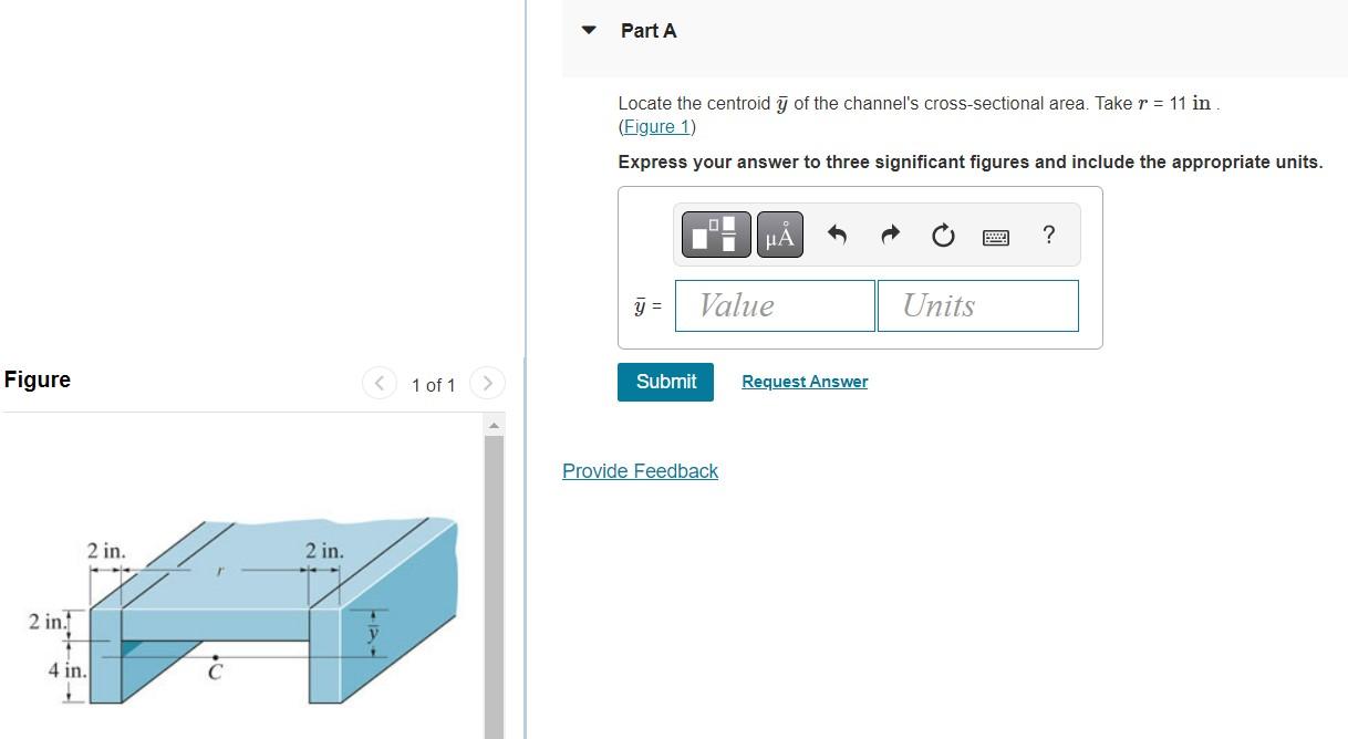 Solved Locate the centroid yˉ of the channel's | Chegg.com