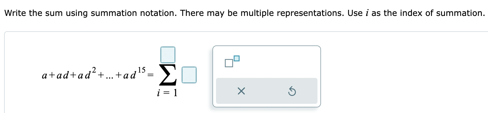 Solved Write the sum using summation notation. There may be | Chegg.com