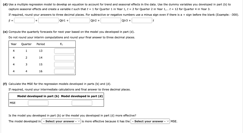 Solved (a) Choose the correct time series plot.b) Use a | Chegg.com