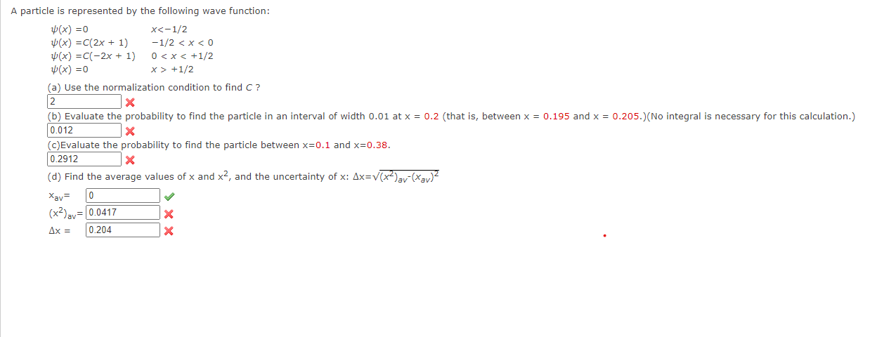 Solved A particle is represented by the following wave | Chegg.com