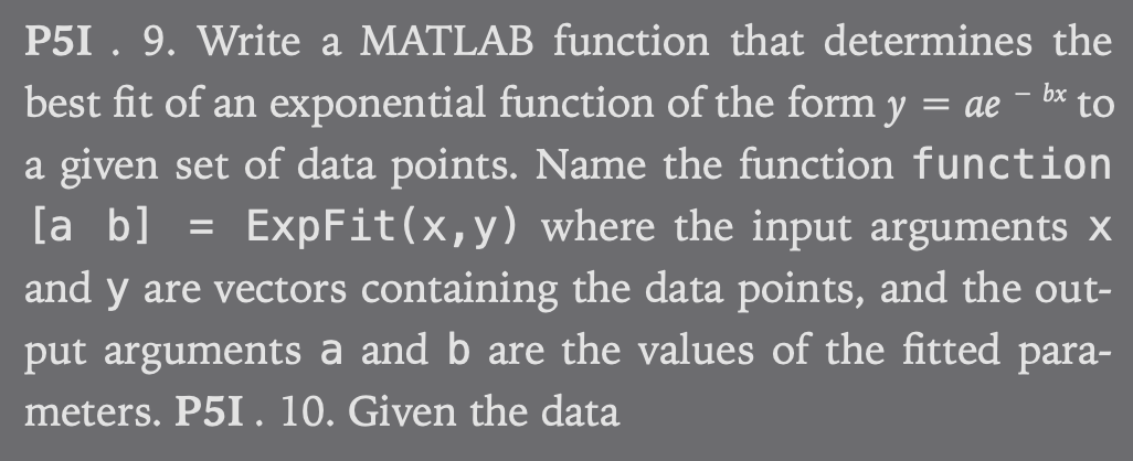 Solved P5I . 9. Write a MATLAB function that determines the | Chegg.com