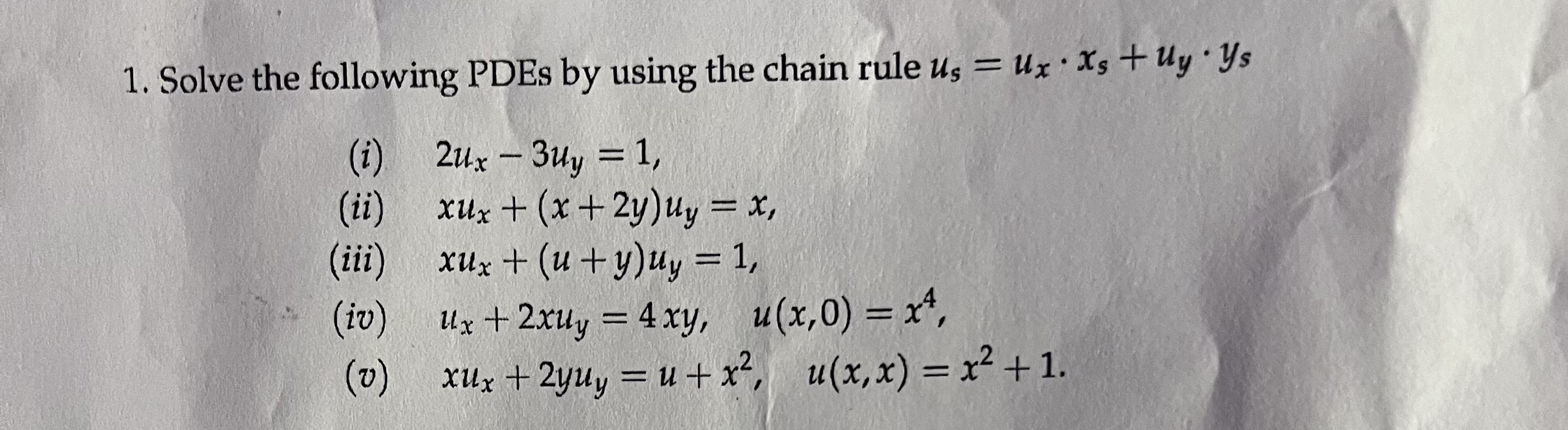 Solved Solve the following PDEs by using the chain rule | Chegg.com