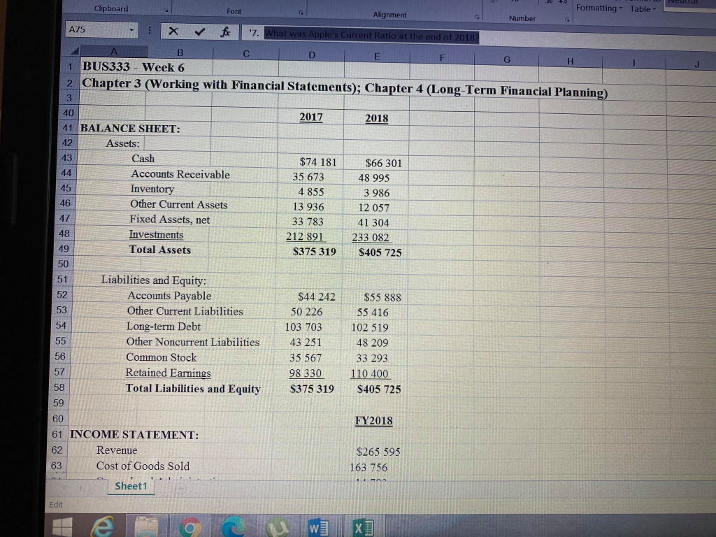 Solved Clipboard Formatting Table Font Alignment Number A75 | Chegg.com