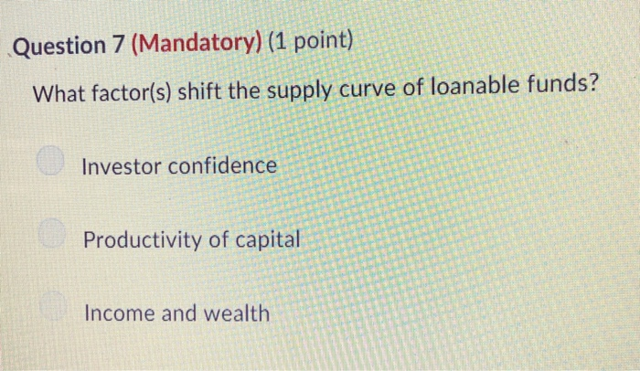 Solved Question 7 (Mandatory) (1 point) What factor(s) shift | Chegg.com