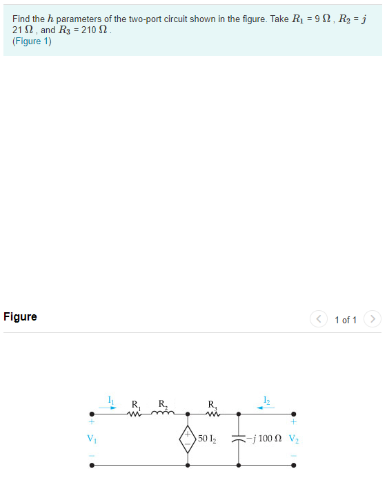 Solved Find the h parameters of the two-port circuit shown | Chegg.com