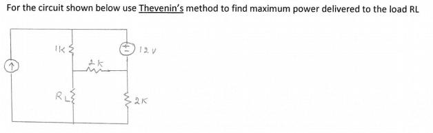 Solved For the circuit shown below use Thevenin's method to | Chegg.com