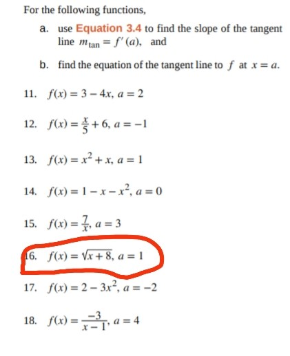 Solved For the following functions, a. use Equation 3.4 to | Chegg.com
