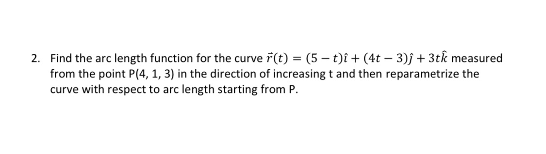 Solved Find the arc length function for the curve | Chegg.com