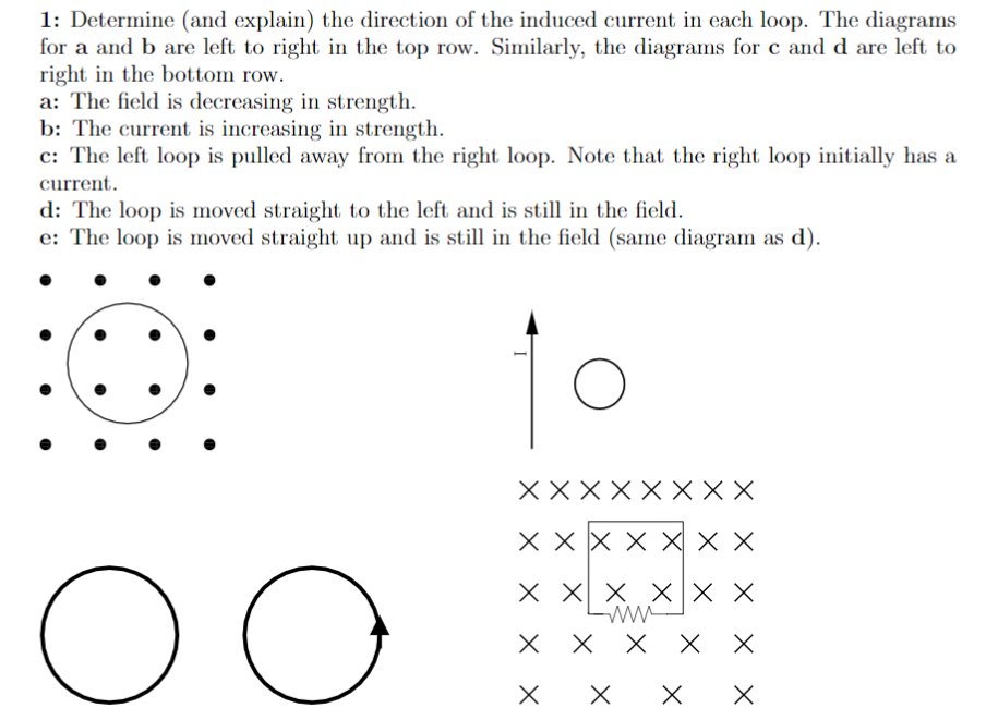 Solved 1: Determine (and explain) the direction of the | Chegg.com
