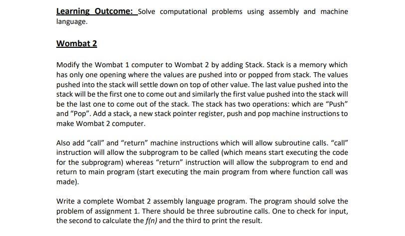 Learning Outcome: Solve computational problems using | Chegg.com