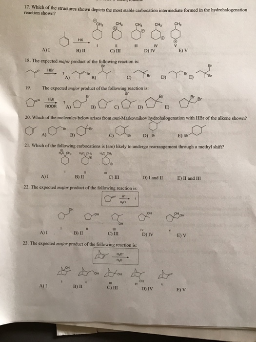Solved Which of the structures shown depicts the most stable | Chegg.com