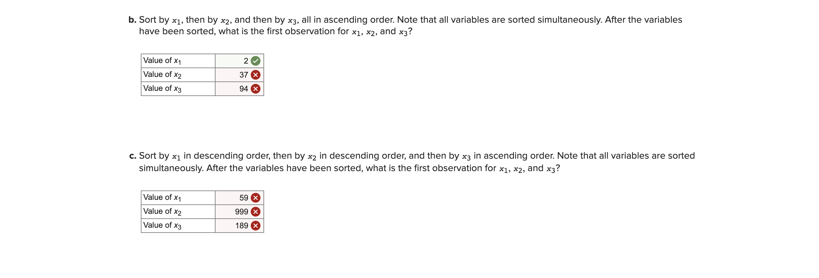 B Sort By X1 Then By X2 And Then By X3 All In 