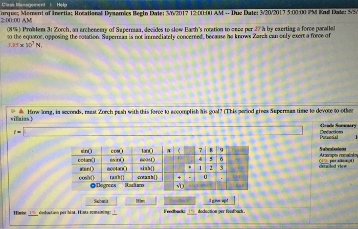 Solved Zorch, an archenemy of Superman, decides to slow | Chegg.com