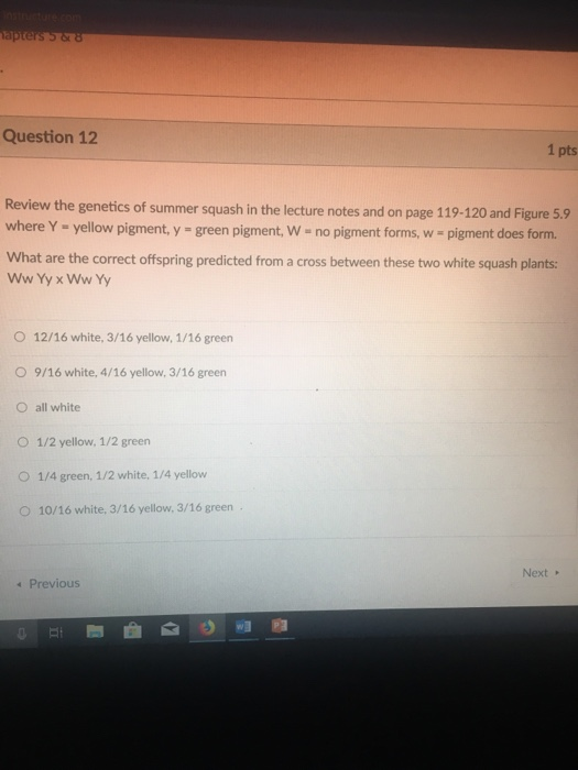 Solved Question 12 1 pts Review the genetics of summer | Chegg.com
