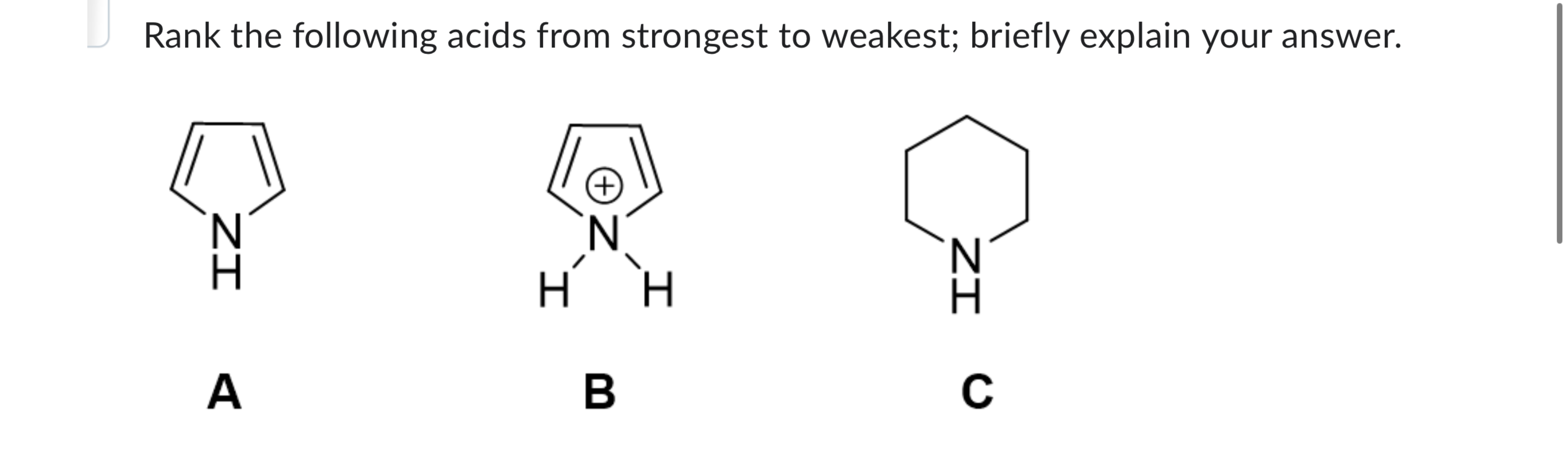 Solved Rank the following acids from strongest to weakest; | Chegg.com