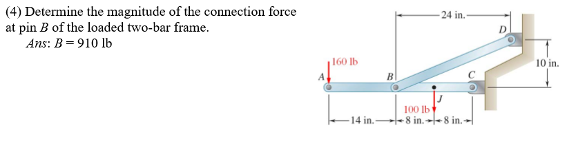 Solved (4) Determine the magnitude of the connection force | Chegg.com