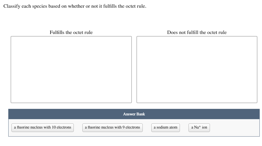 Solved Classify each species based on whether or not it | Chegg.com