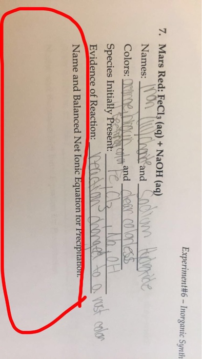 Solved 8. Cobalt Rose: CoCl2 (aq)+ NazCO (ag Names: and | Chegg.com