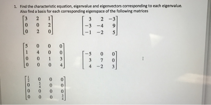 Solved Find The Characteristic Equation Eigenvalue And