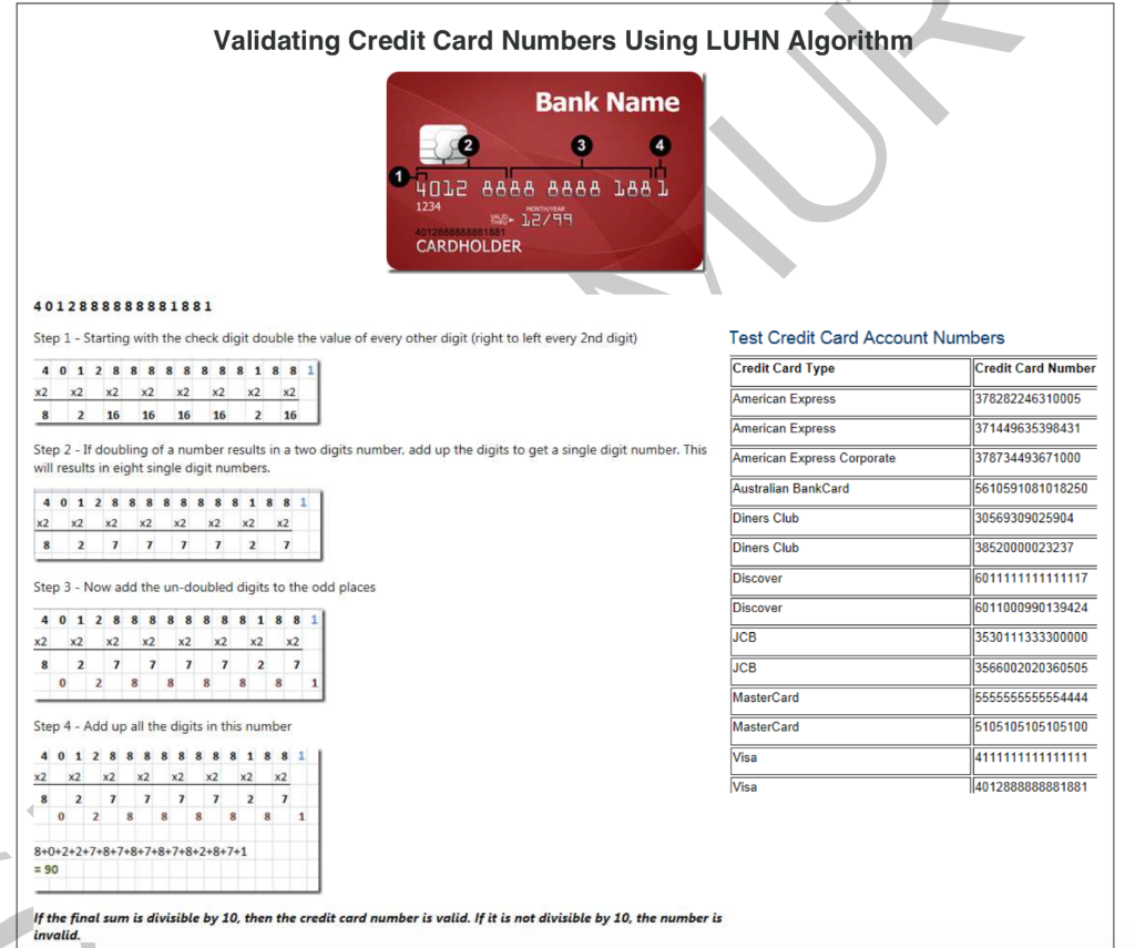 in C++ : Write a class called luhn for validating | Chegg.com