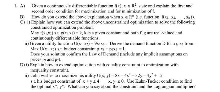 Solved Given A Continuously Differentiable Function F X X